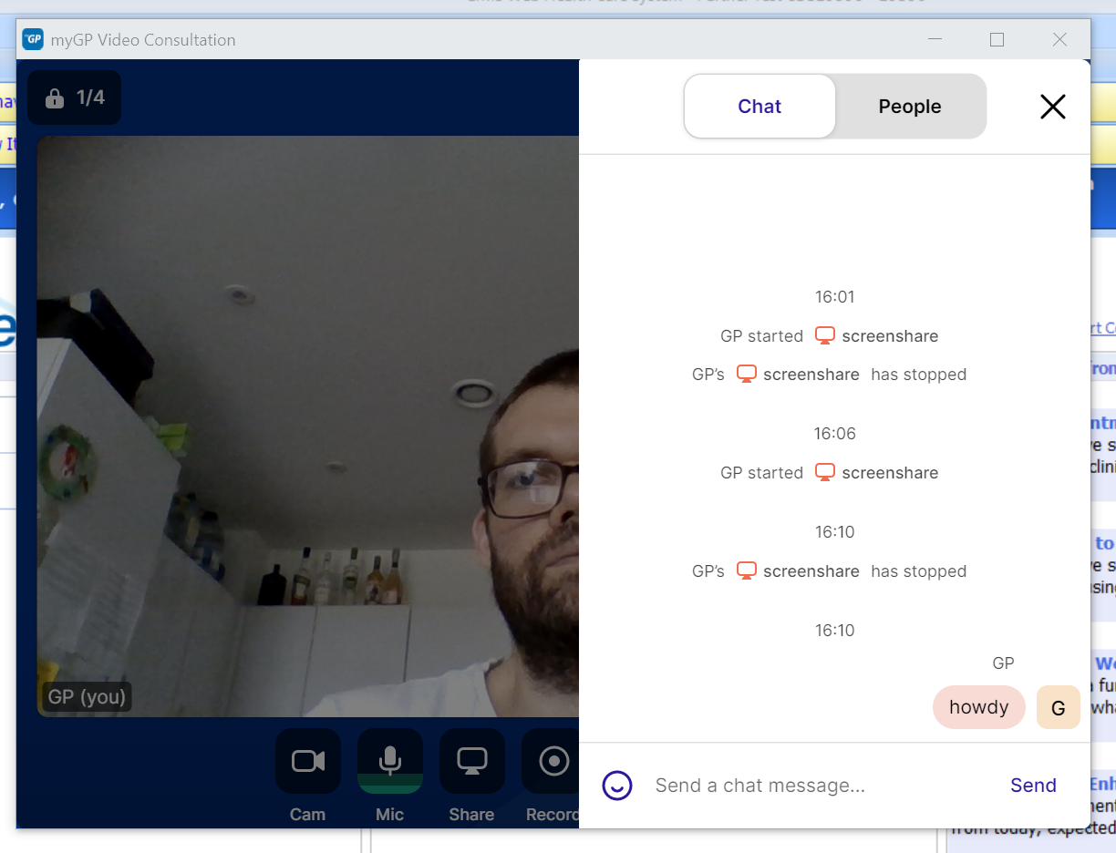 Using chat option during video call - iPLATO